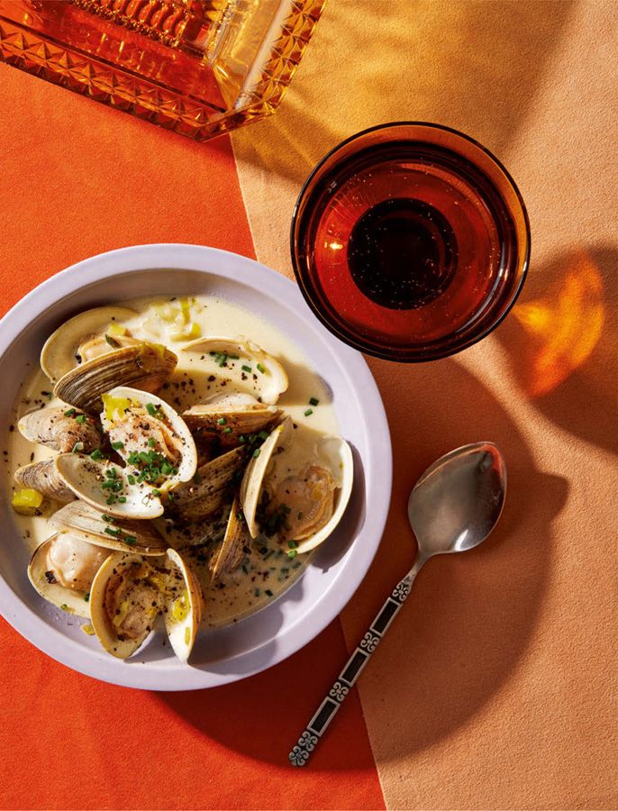 Creamy Clams with Leeks and Herbs from Colu Cooks by Colu Henry