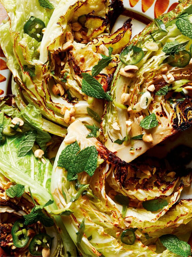 Seared Savoy Cabbage with Spicy Fish Sauce Vinaigrette and Crushed ...
