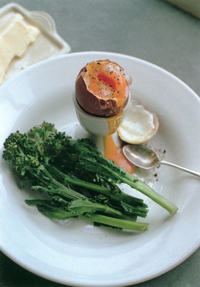Soft-boiled eggs with broccoli soldiers from A Cook’s Year in a Welsh ...