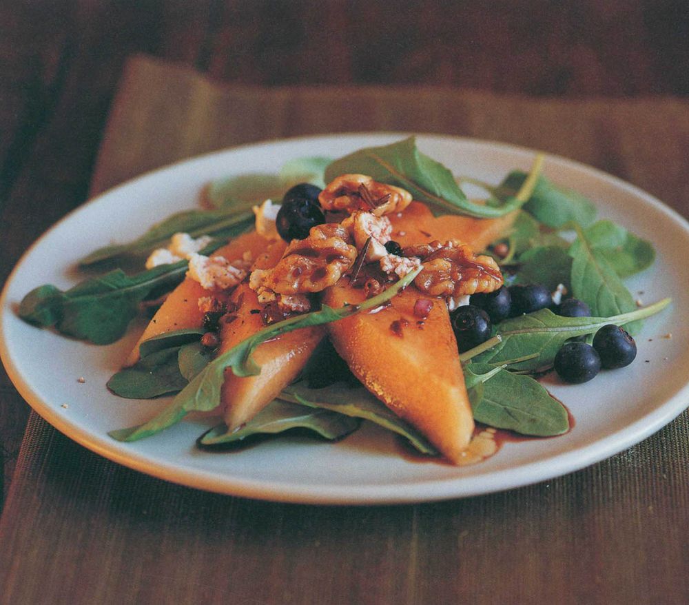Melon and Goat Cheese Salad with Agrodolce Dressing from Cooking One on ...
