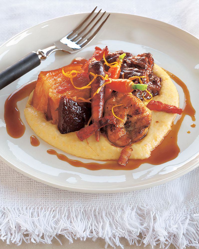 Braised Veal Cheeks with Meyer Lemon, Bacon, and Crisp Sweetbreads from ...