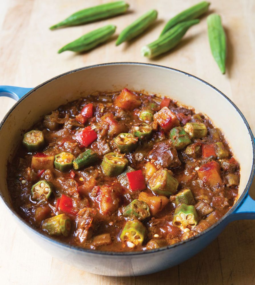 Spicy Okra, Lamb + Potato Braise from Cooking in Iran: Regional Recipes ...