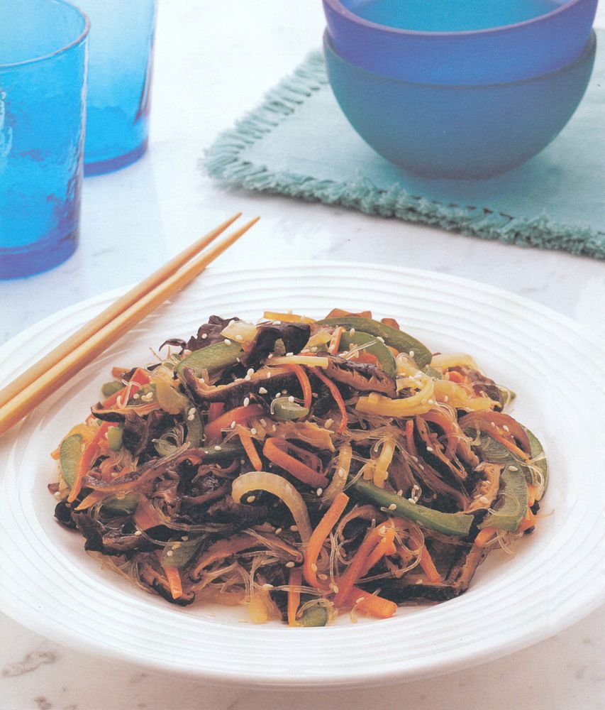 Korean Bean Thread Sesame Noodles and Vegetables from Ken Hom Cooks ...