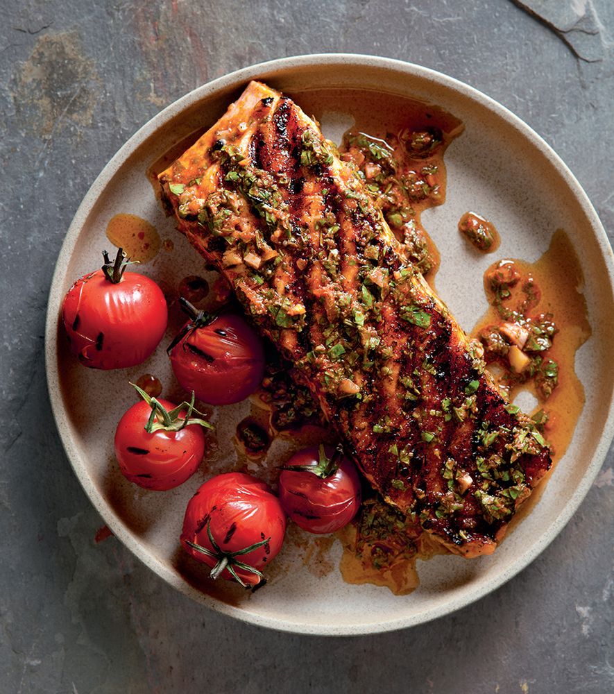 Grilled Salmon with Chermoula from Cooking with Spice by Jennifer Newens