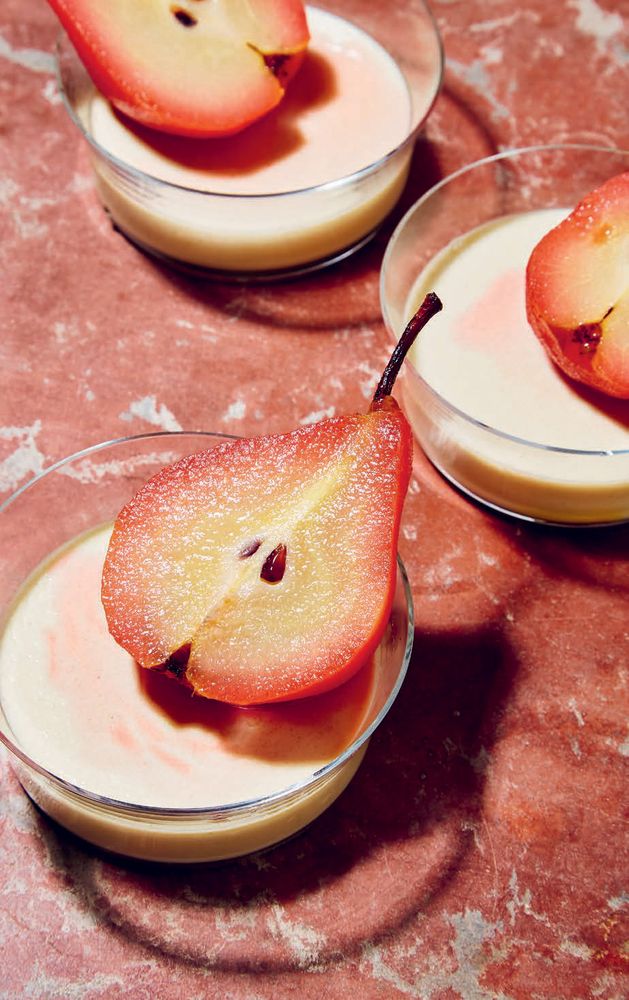 Saffron Panna Cotta Pots & Poached Pears from Celebrate: Plant Based ...