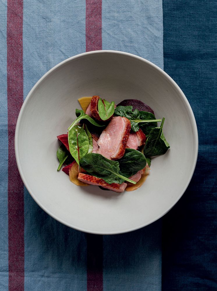 Smoked duck and beetroot salad from Changing Tides: A Cookbook by Roberta Hall McCarron