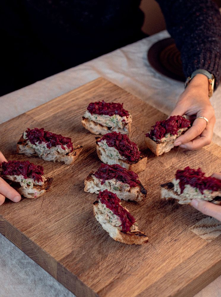 Mallard rillettes on duck fat toast from Changing Tides: A Cookbook by ...