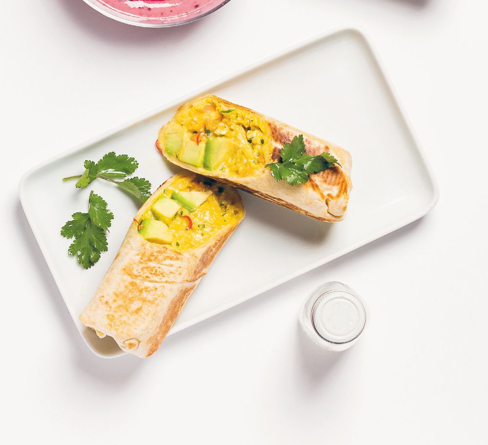 Toasted breakfast burrito w/ scrambled egg + avocado from Chefs Eat ...
