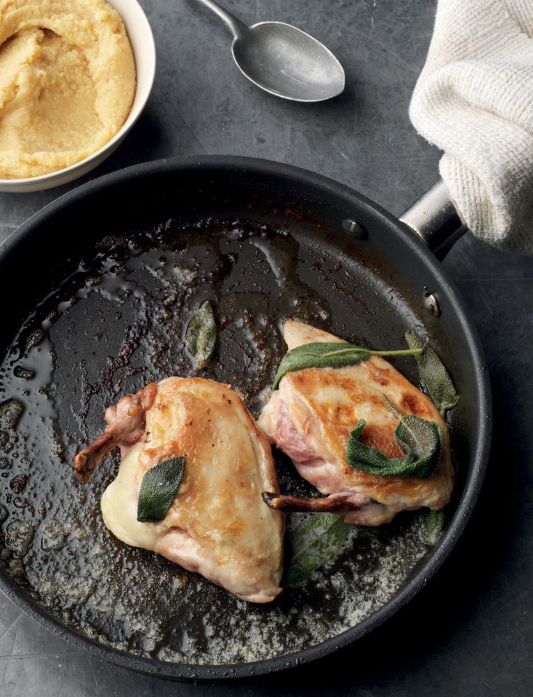 Breast of chicken saltimbocca with chestnut polenta from Chicken and ...