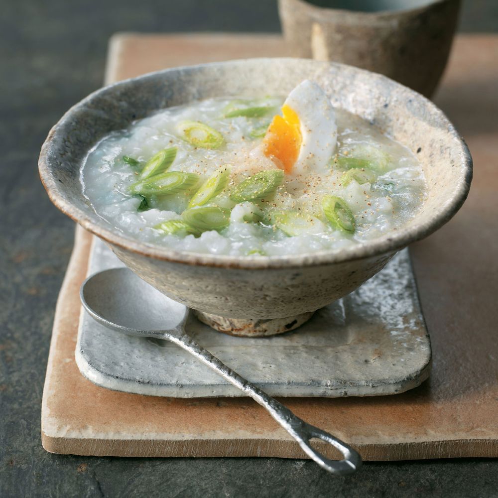Salted Duck Egg Congee from China: A Cookbook by Terry Tan
