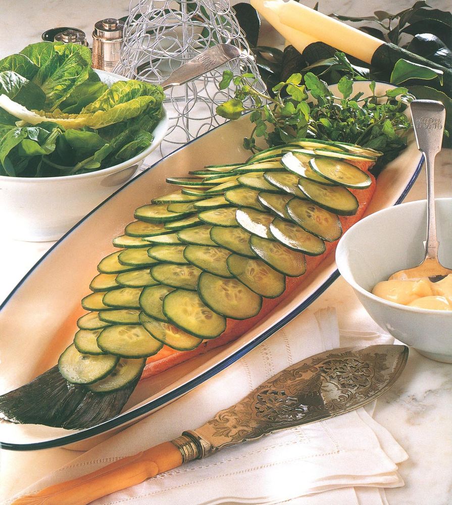Poached salmon with cucumber scales from Christmas: Le Cordon Bleu Home ...