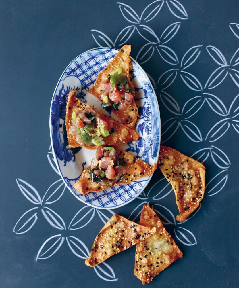 Crispy Wonton Triangles from Crackers & Dips: More Than 50 Handmade ...