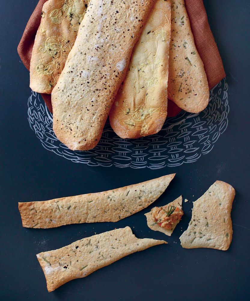 Paper-Thin Semolina Cracker Sheets from Crackers & Dips: More Than 50 ...