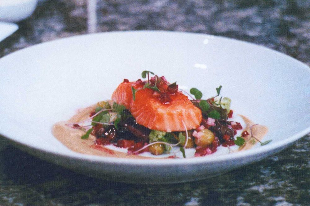 Slow-Roasted Salmon with Coriander-Infused Chicken Liver Sauce from ...