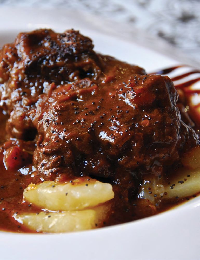 Pork cheeks with Mozarabic sauce from Andaluz: A Food Journey Through ...