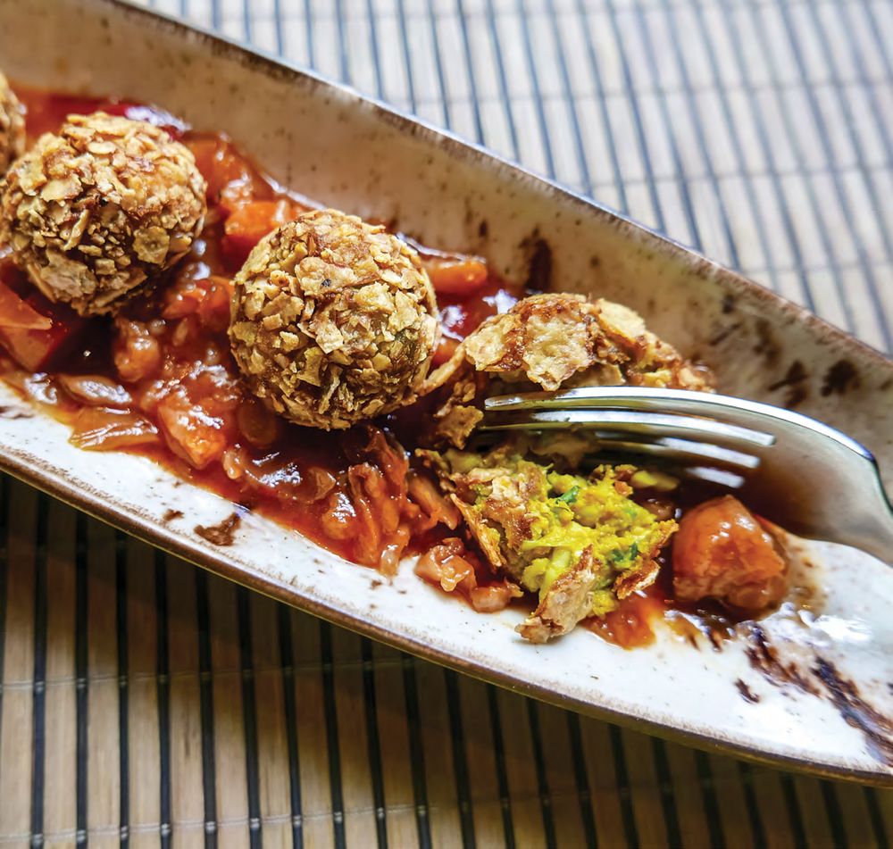 Avocado balls in sweet-and-sour sauce from Andaluz: A Food Journey ...