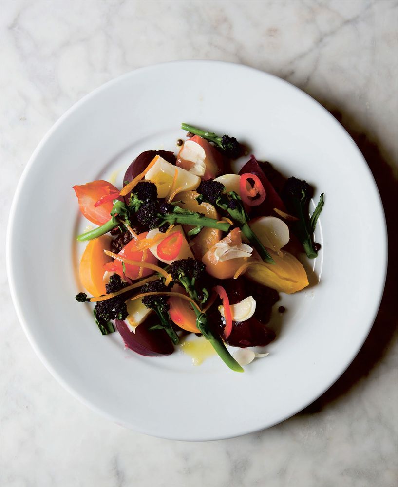 Steamed Beetroot and Turnips with Beluga Lentils, Pickled Garlic and ...