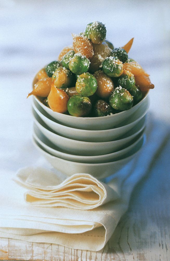 Button Sprouts with Parmesan and Pearl Onions from A Passion for ...