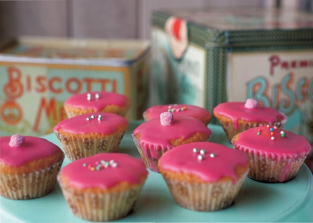 Tiny Cakes with Pink Icing from Apples for Jam by Tessa Kiros