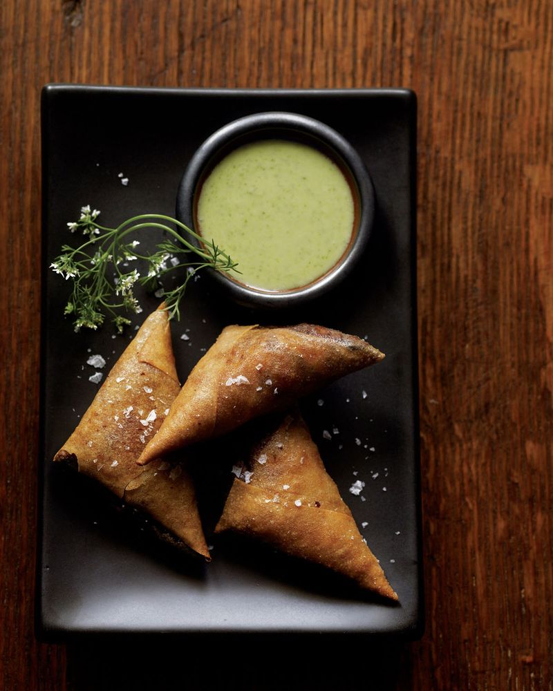 Chicken Samosas with Cilantro-Yogurt Dip from Asian Flavors of Jean ...