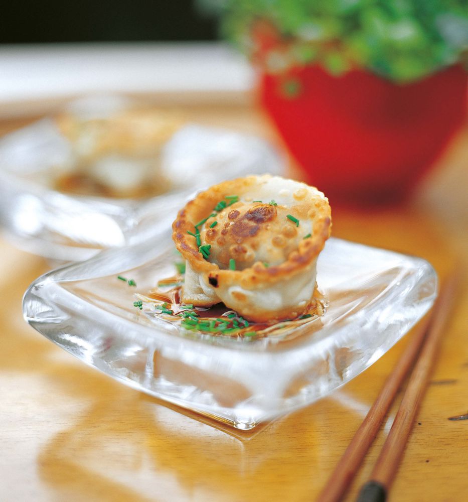 Crunchy pot stickers with ginger and garlic chives from Asian Tapas ...