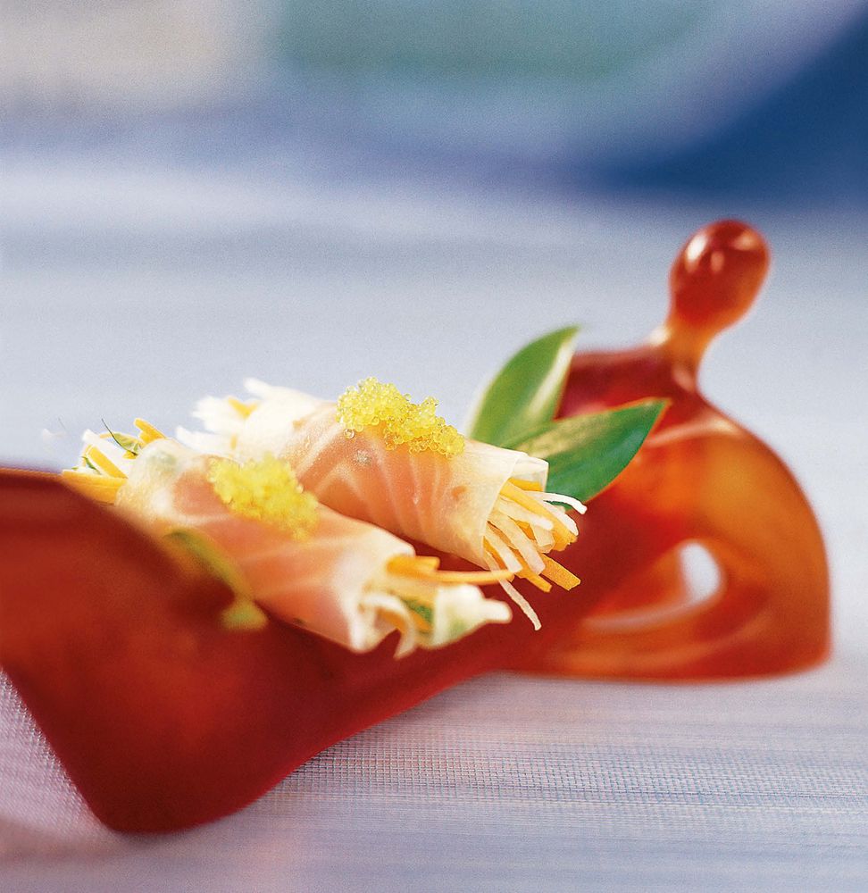 Fresh salmon salad rolls from Asian Tapas: Small Bites, Big Flavors by ...