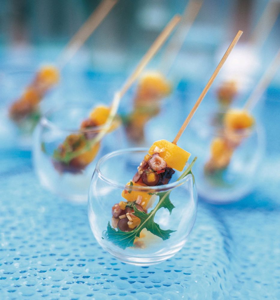 Caramelized green mango octopus skewers from Asian Tapas: Small Bites ...