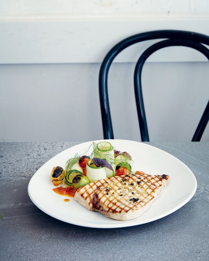 Grilled Swordfish with Smoked Cherry Tomatoes & Zucchini from Boronia ...