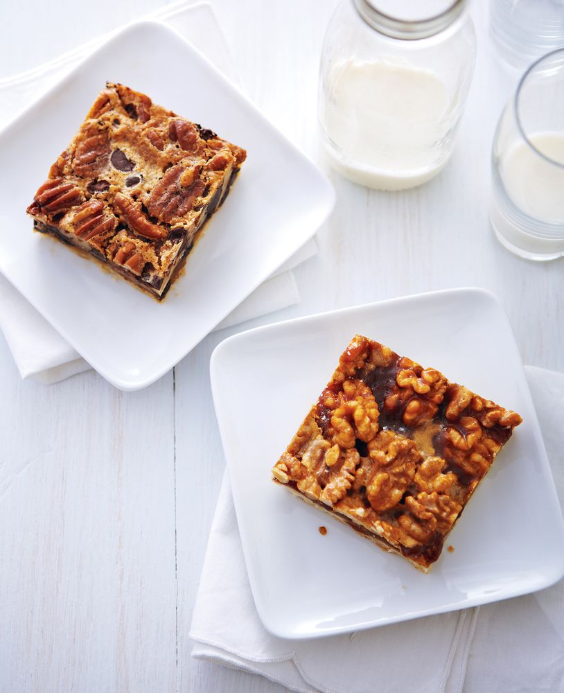 Caramel Walnut Shortbread squares from Back to Baking by Anna Olson