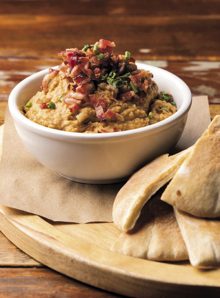 Bacon Hummus from The Bacon Bible by Peter Sherman