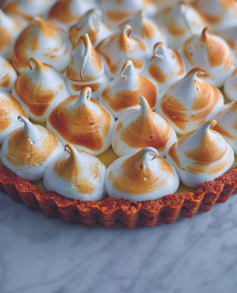 Key Lime Meringue Pie with Ginger Snaps from Bake by Lorraine Pascale