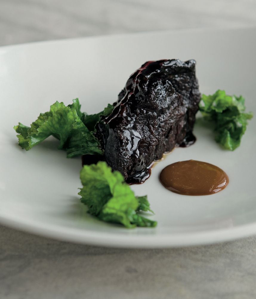 Braised Wagyu Beef Cheek with Burnt Onion ‘Mayonnaise’ and Kale from ...
