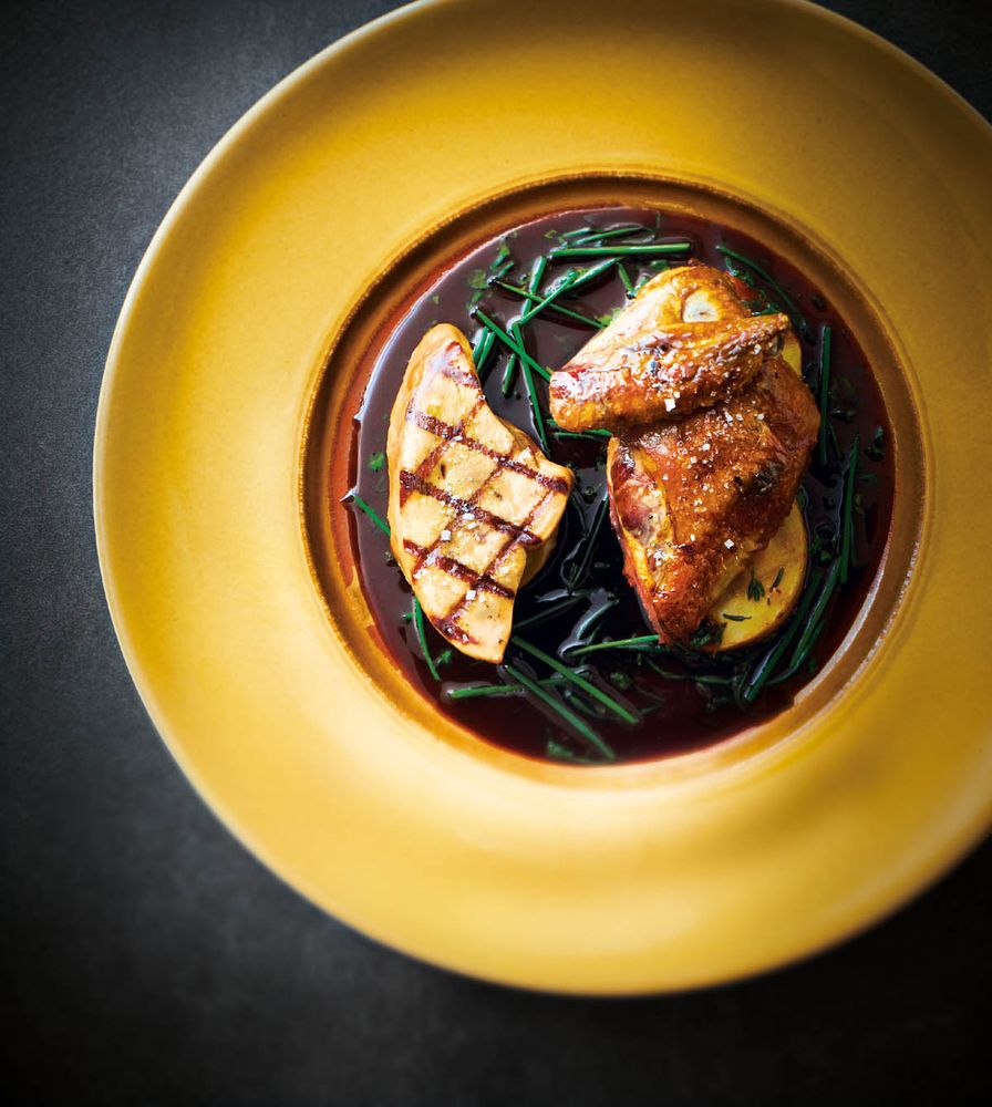 Grilled Pigeon, Potatoes with Thyme Butter Salmis Sauce from My Best ...