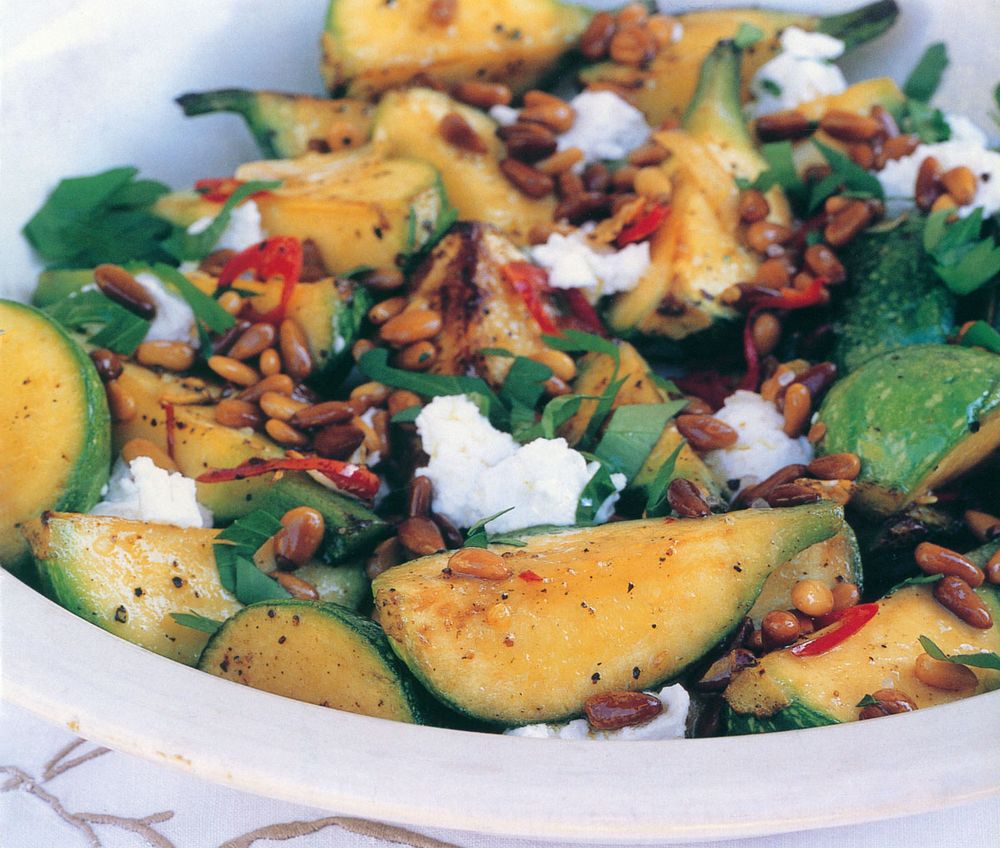 Courgettes with goats’ cheese, chilli and pine nuts from New Bistro by ...