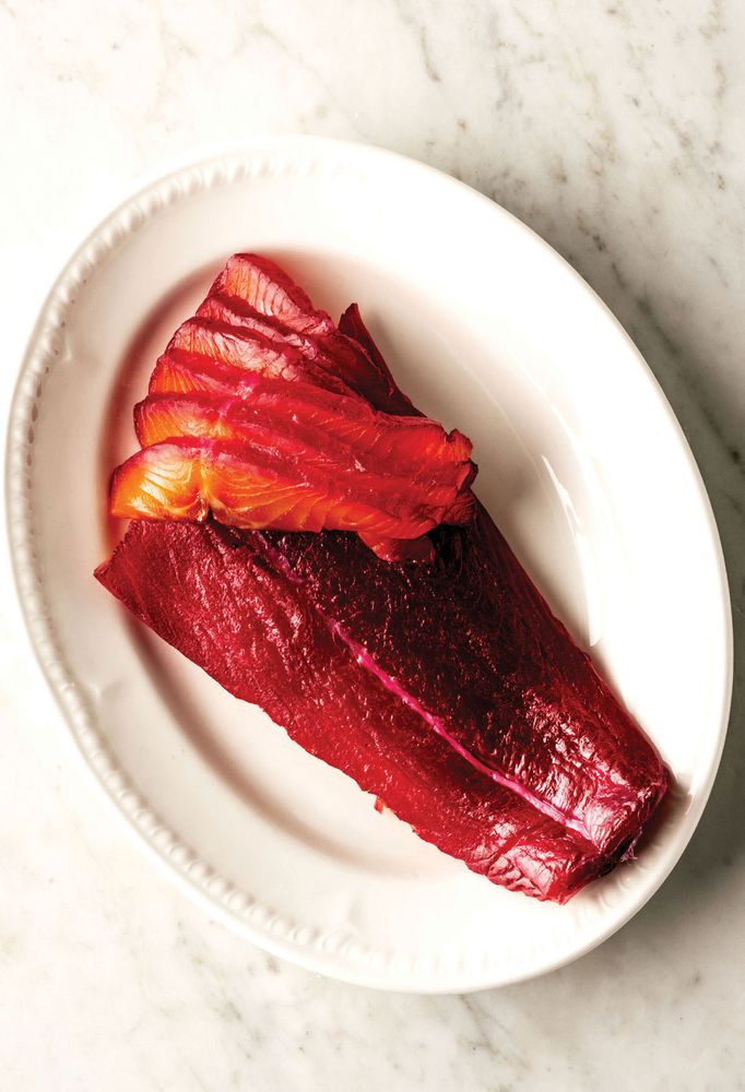 Beetroot-Cured Salmon from Brunch with Brother Marcus by Tasos Gaitanos and Alex Large