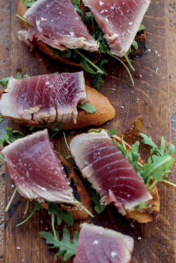Braaied Tuna on Crostini from Braai the Beloved Country by Jean Nel