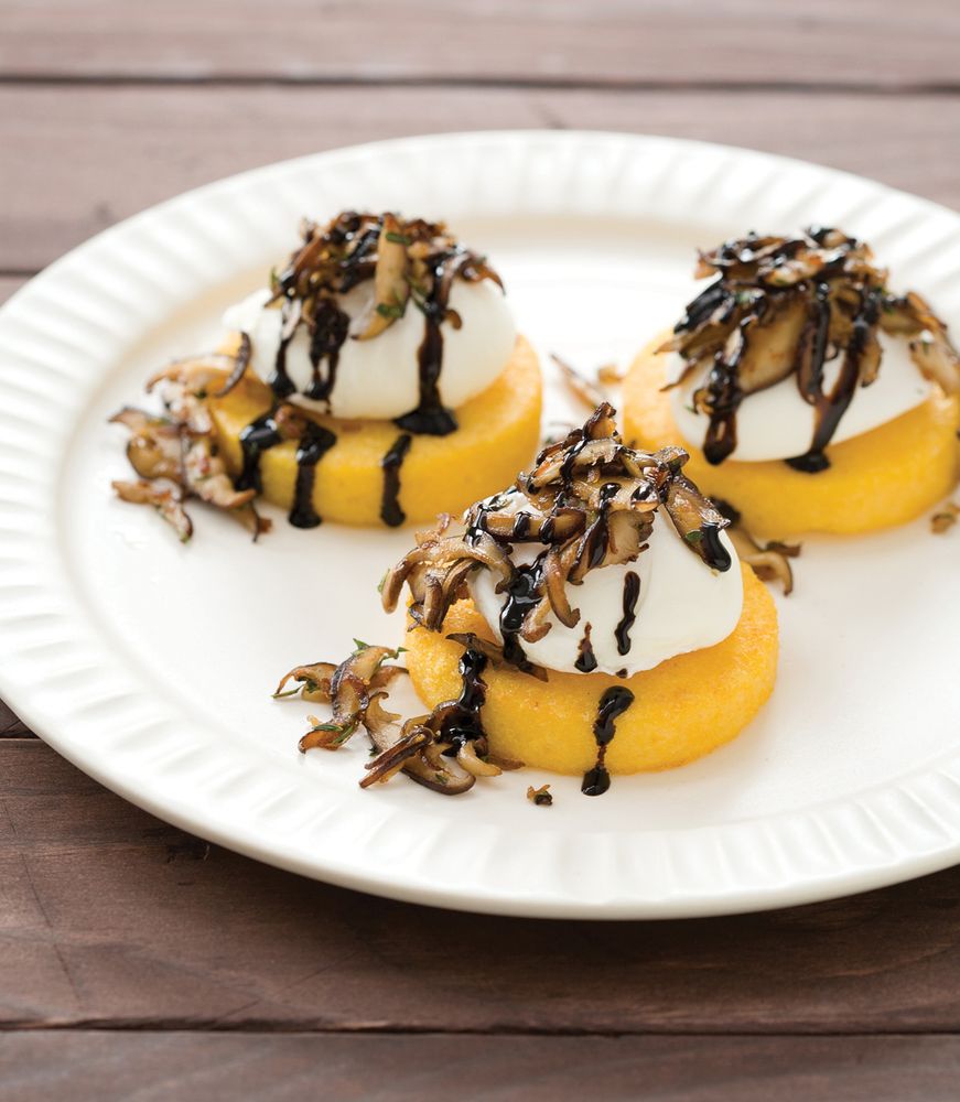 Polenta Cakes with Shiitake Mushrooms from Breakfast for Dinner by ...