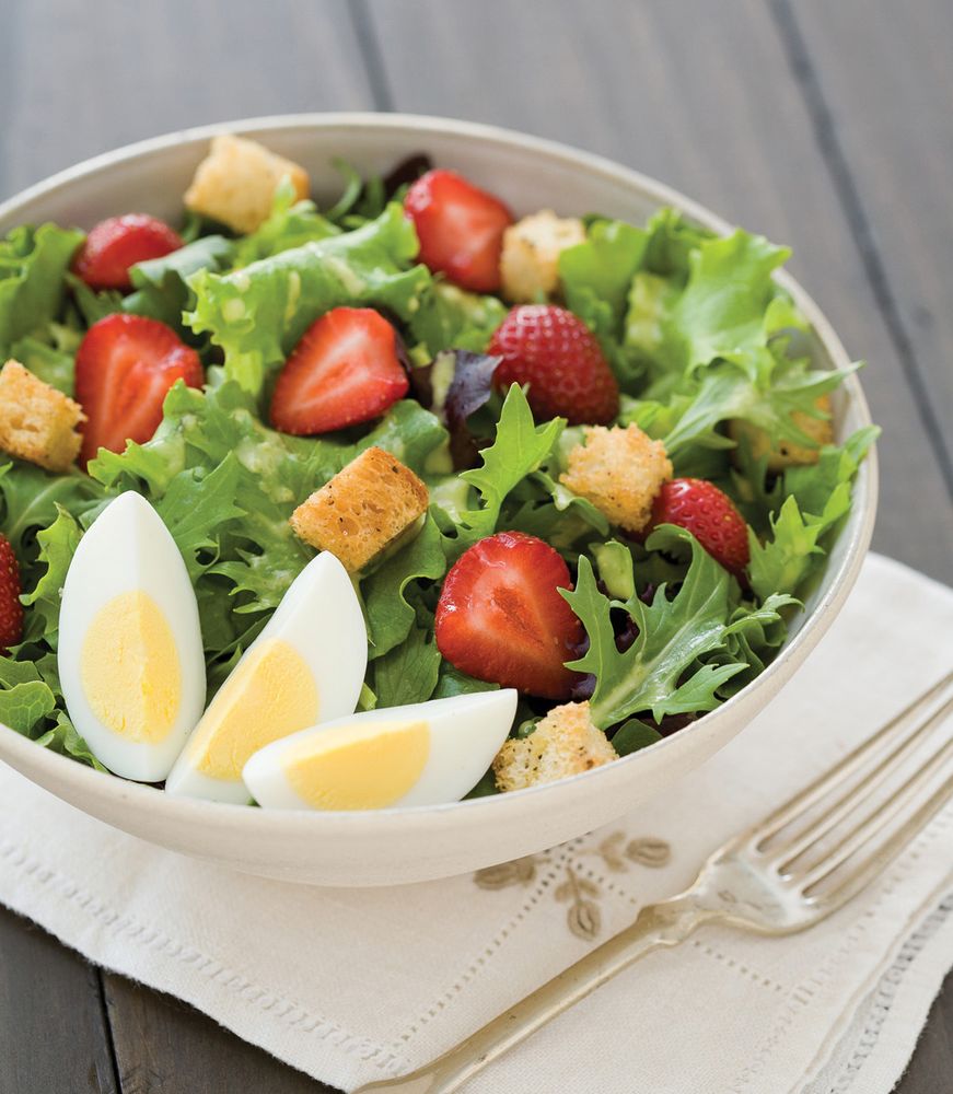 Strawberries & Greens with Ginger-Scallion Dressing from Breakfast for ...