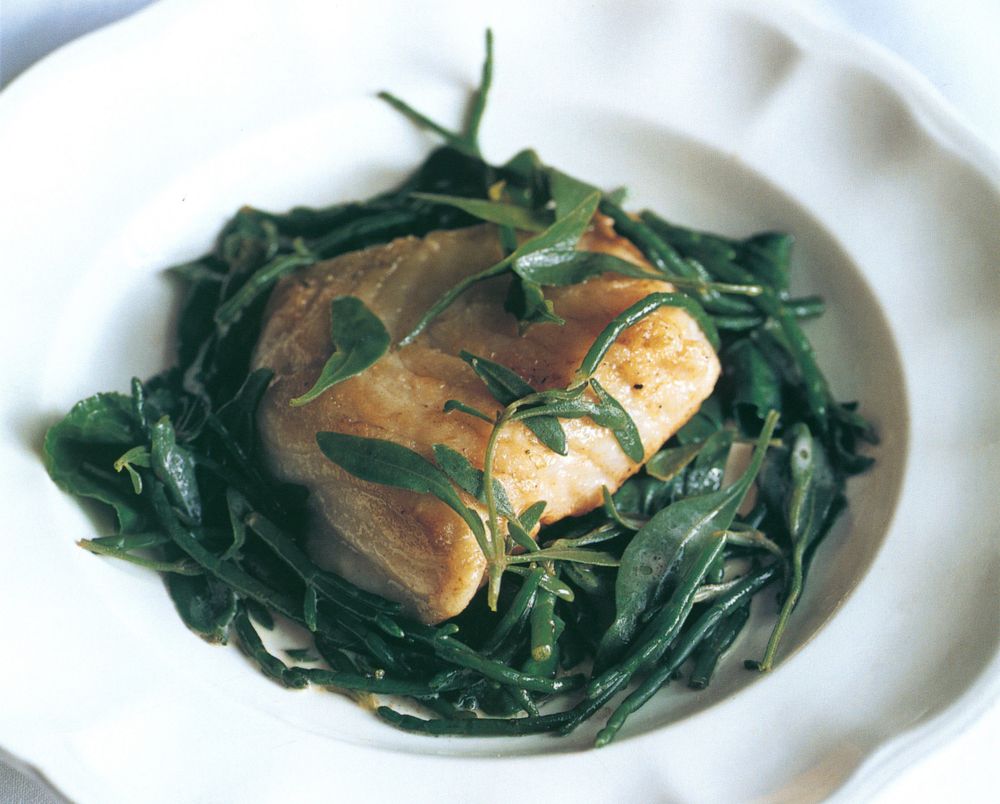 Roast Pollack with Seashore Vegetables and Oyster Butter from British ...