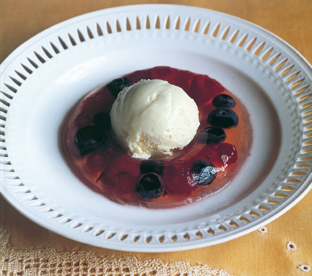 Perry Jelly with Summer Fruits from British Seasonal Food by Mark Hix