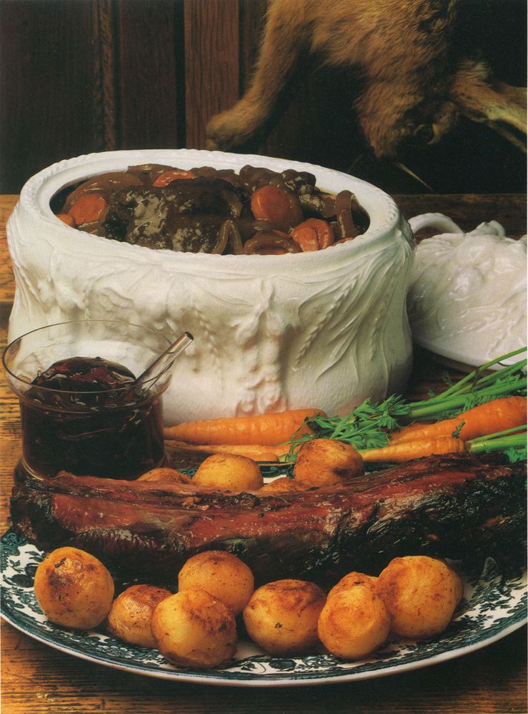 Roast saddle of hare from British Cooking by Caroline Conran