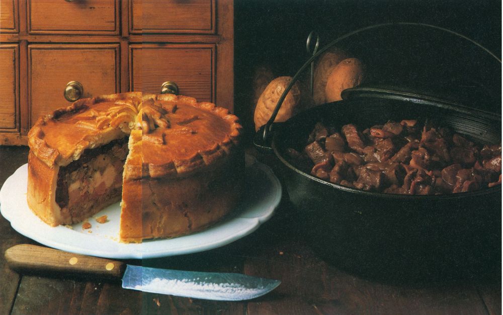 An English game pie from British Cooking by Caroline Conran