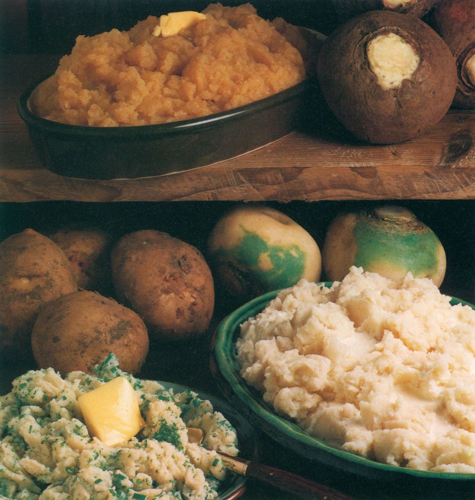 Scottish nep purry or bashed neeps from British Cooking by Caroline Conran