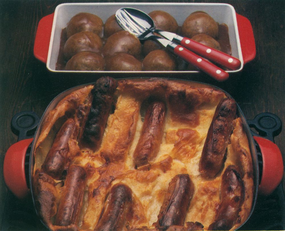 Faggots or poor man’s goose from British Cooking by Caroline Conran