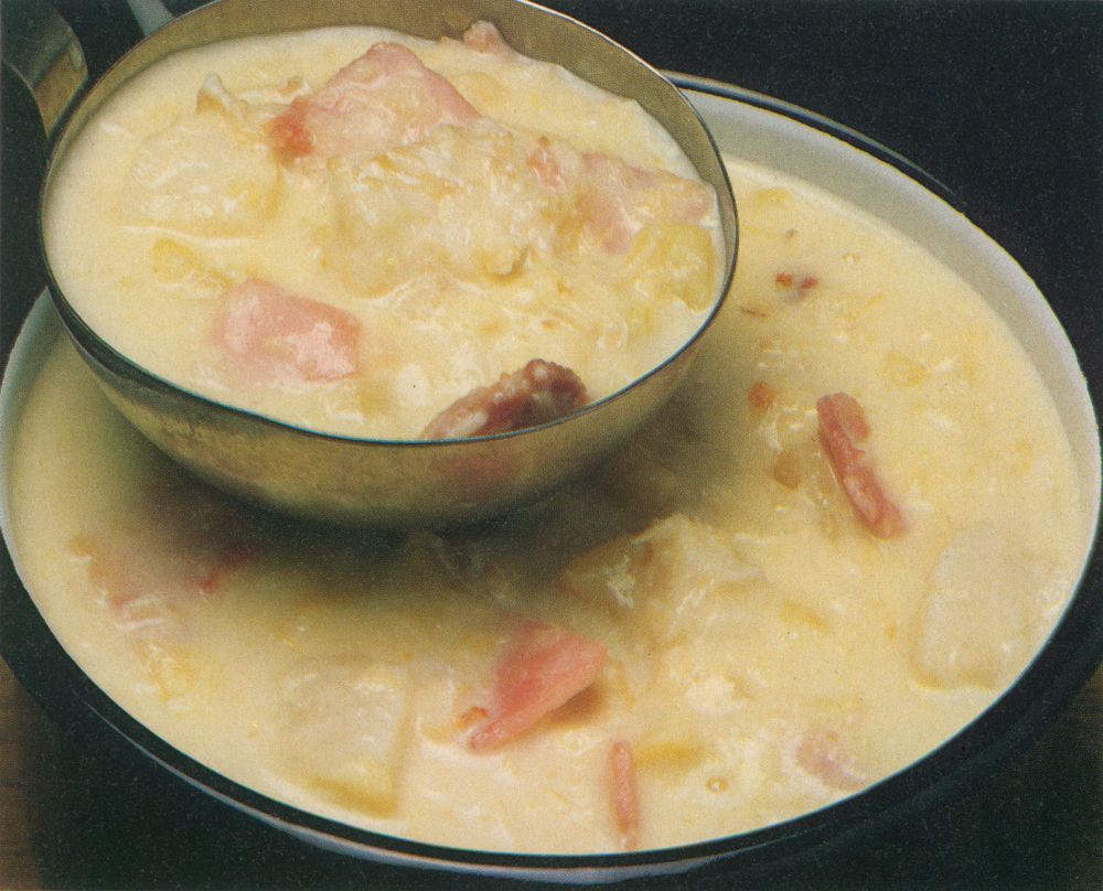 Fish chowder from British Cooking by Caroline Conran
