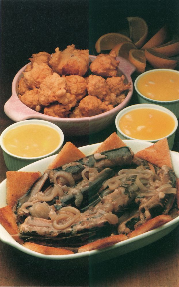 Stewed eels from British Cooking by Caroline Conran