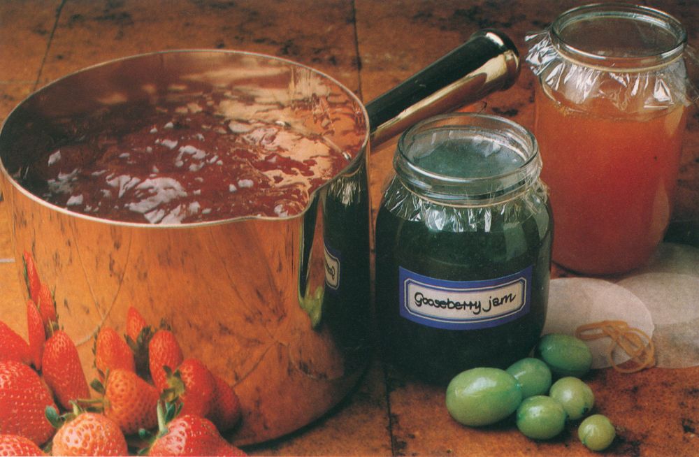 Green gooseberry jam from British Cooking by Caroline Conran