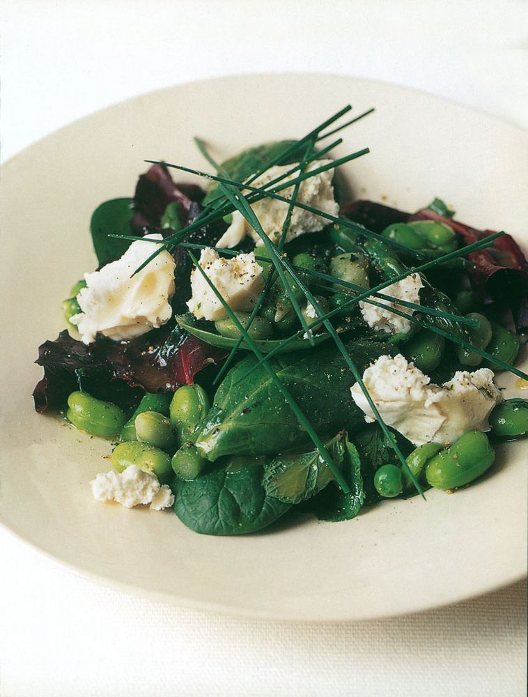 Summer vegetable salad, with goat’s cheese from British Food by Mark Hix