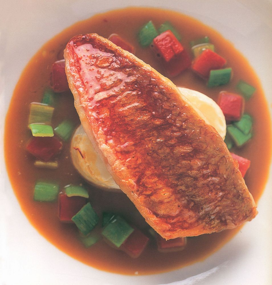 Pan-fried Red Mullet with a Tomato and Leek Soup from New British ...