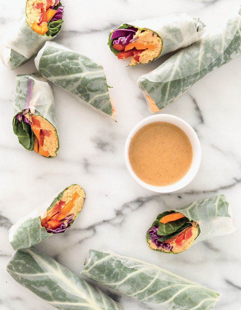 Rainbow Millet-Hummus Collard Summer Rolls from But I Could Never Go ...